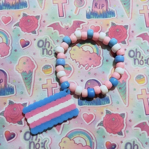 Planet Rainbow | Jewelry | Trans Pride Flag Kandi Bracelet | Poshmark